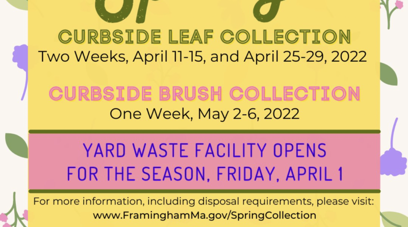 Framingham Yard Waste Facility Opens April 1; City Announces Curbside ...