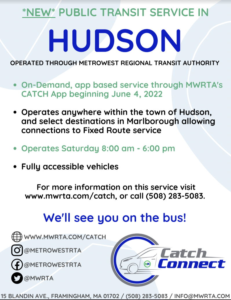 MWRTA Launching New MicroTransit Pilot Service in Hudson in June ...